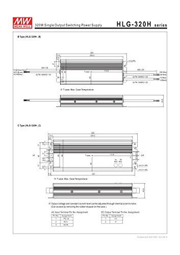 MEAN WELL HLG 320H 48B 320W 6 7A 48V Constant Voltage Constant