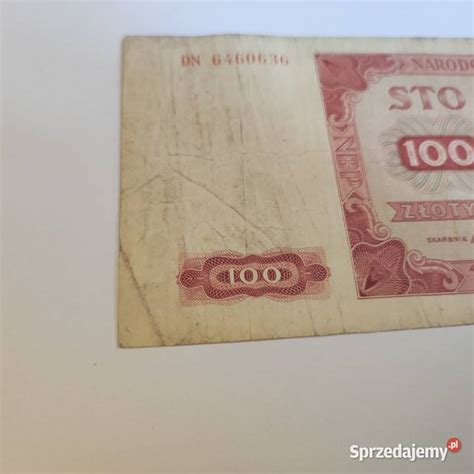 Banknot kolekcjonerski 100zł z 1948 roku seria DN Ciepielewo