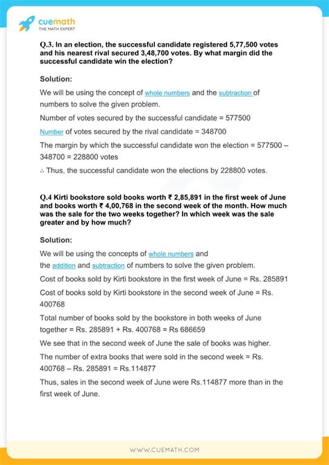Class Maths Ncert Solutions Chapter Exercise Knowing Your