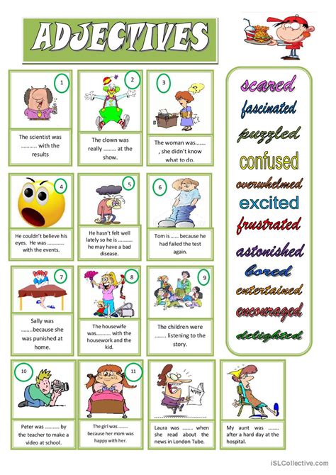 ADJECTIVES ENDING IN ED English ESL Worksheets Pdf Doc