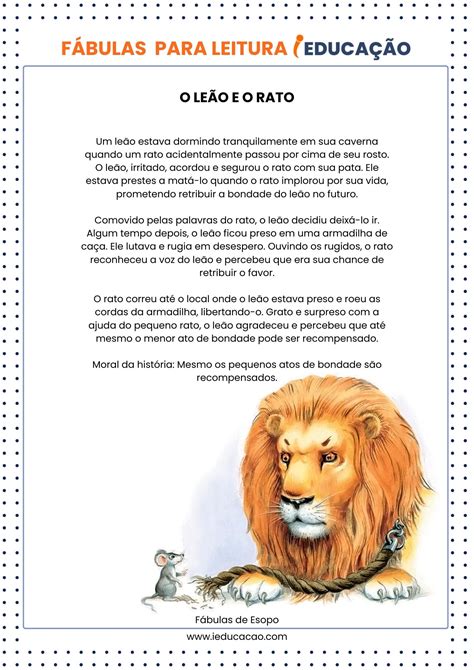 Fábulas Infantis Para Imprimir