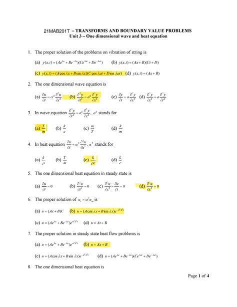 21mab201t unit 3 application of pde 18mab201t transforms and boundary value problems unit 3