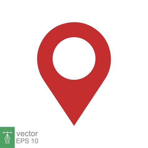 Icono De Pin De Ubicaci N Estilo Plano Sencillo Punto De Mapa Rojo