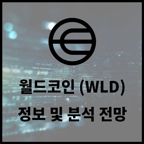 월드코인 WLD 정보 및 전망 분석 쿨 아이티 연구소