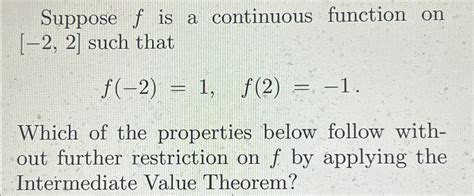 solved suppose f ﻿is a continuous function on 2 2 ﻿such