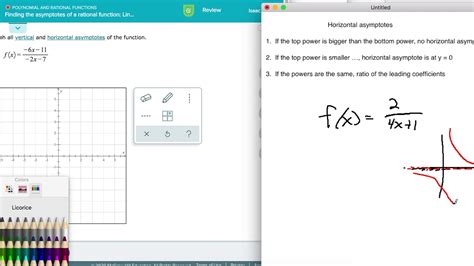 finding the asymptotes of a rational function linear over linear youtube