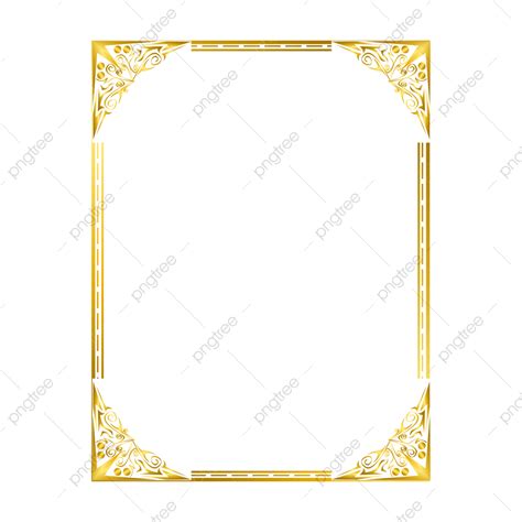 Borde Marco Dorado Rectangular PNG Dibujos Frontera Oro Marco