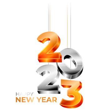 3d 2023 Golden Luxury Typography 2023 Happy New Year 3d Text PNG And