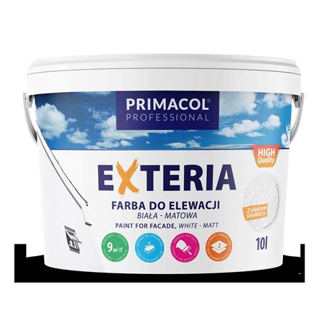 Elewacyjna farba strukturalna Exteria biała 10 L PRIMACOL UNICELL