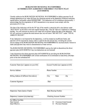 Fillable Online Burlingtoniowa BURLINGTON MUNICIPAL WATERWORKS City