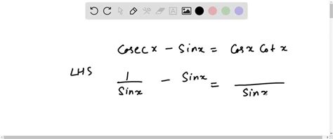 solved 17 verify the trigonometric identity cotx cosx secx sinx