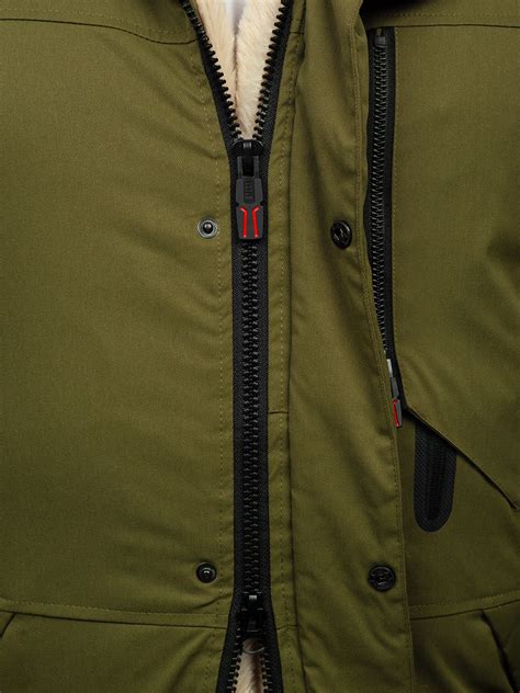 Khaki kurtka męska zimowa parka Denley 22M38