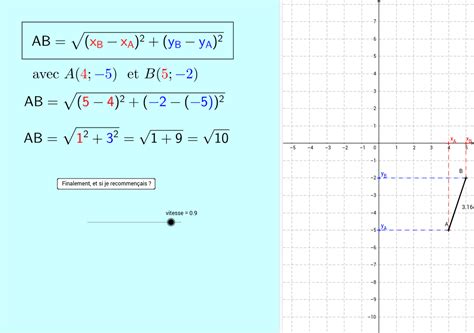 Calcul De Distance Entre Deux Points Du Plan Geogebra
