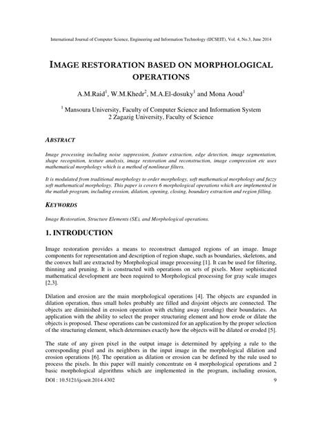 pdf image restoration based on morphological operations