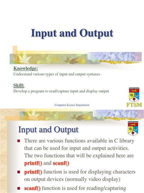 slide 05 input and output c programming language input output