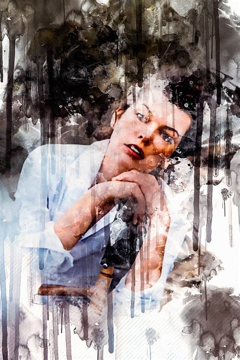 Celebrity Milla Jovovich Harpers Bazaar Spain Xe Painting Ink