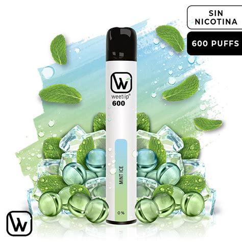 Vaper Desechable Mint Ice SIN NICOTINA By Weetiip LA CASA DEL POD
