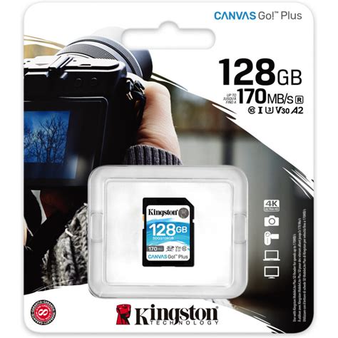 Cartão de Memória Kingston Technology Canvas Go Plus 128GB SD UHS I