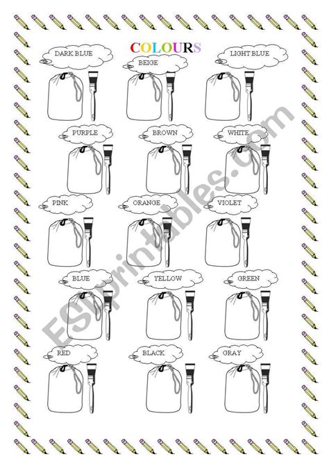 Colours Esl Worksheet By Valdirene