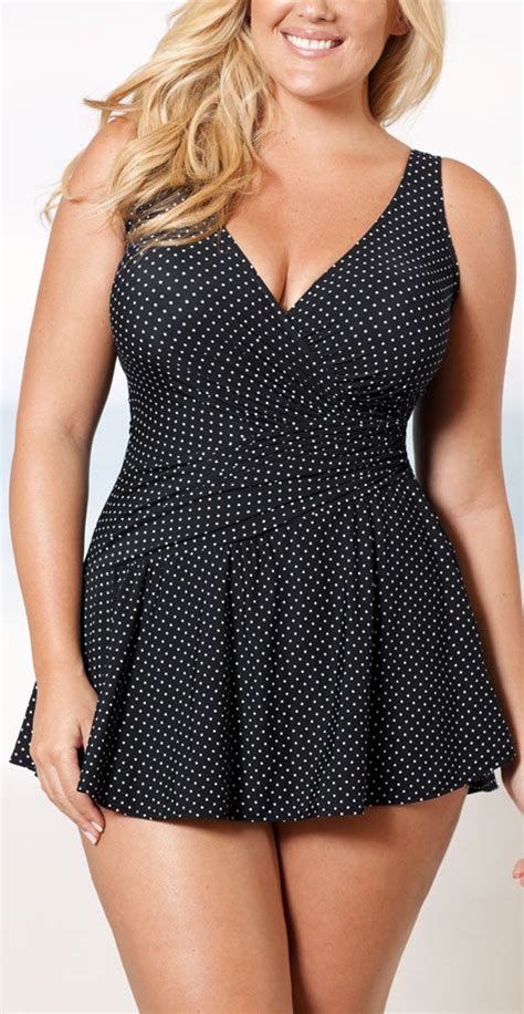 Miraclesuit Womens Pin Point Aurora Swimdress Plus Size Swimwear Plus Size Swimsuits Long