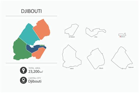 Map Of Djibouti With Detailed Country Map Map Elements Of Cities