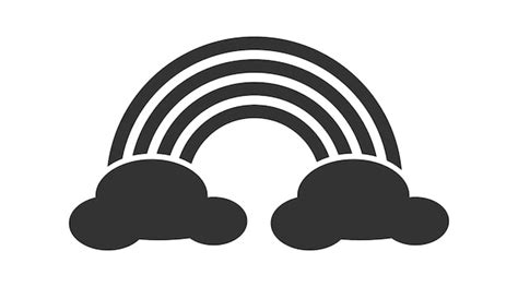 Icône arc en ciel noir et nuages Météo silhouette illustration symbole