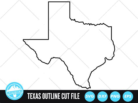 Texas SVG Texas Outline USA States Cut File By LD Digital