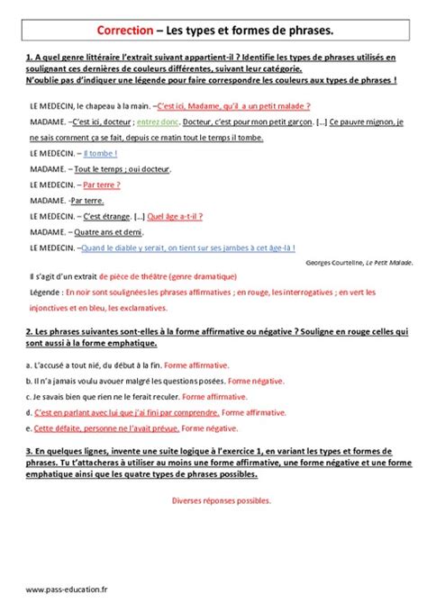 Télécharger Types Et Formes De Phrases Exercices dessin Bts cpi