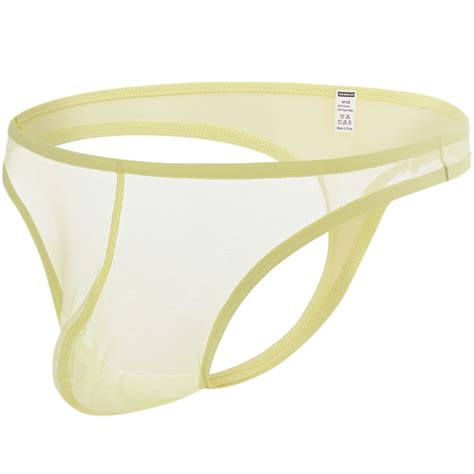 Buy Mens Sheer Thong G String Bulge Enhaning Pouch See Through Mesh
