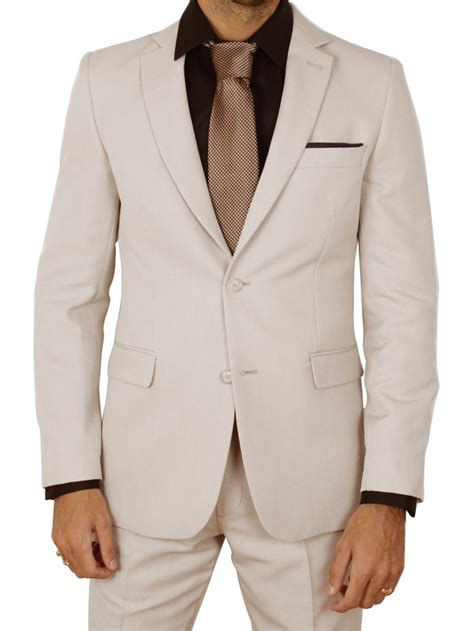 Costume En Lin Beige Pour Homme Fermeleycaut Fr