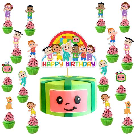 Buy Cocomelon Theme Birthday Decorations Set Of Pcs Cocomelon Cake