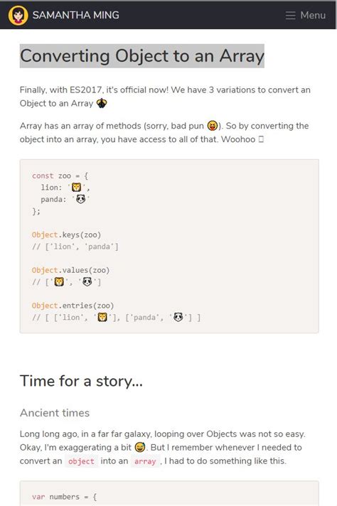 converting object to an array writing styles arrays movie scripts