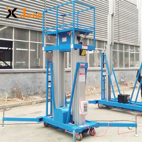 Double Mast Mobile Hydraulic Aluminium Lift Aerial Platform For Indoor