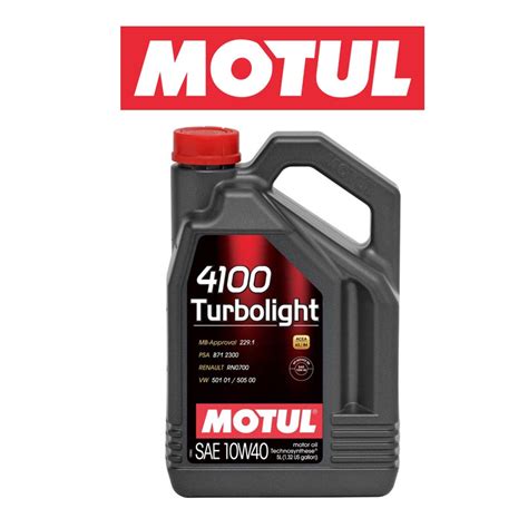 Motul 4100 Turbolight 10W40 Semi Synthetic Engine Oil 4L Shopee