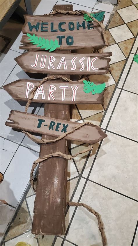 Letrero Jurrasico Jurassic Park Birthday Party Dinosaur Birthday
