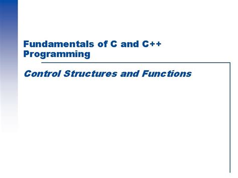 fundamentals of c and c programming control structures