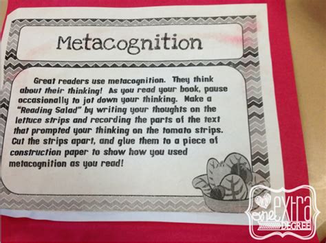 metacognition salad lesson from one extra degree blog teaching second grade 3rd grade reading