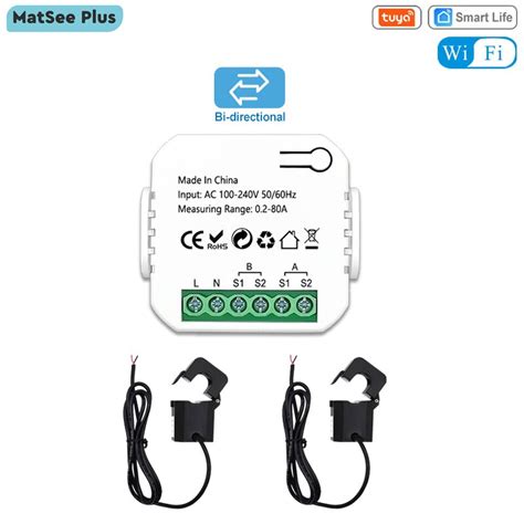 Tuya Smart Wifi Energy Meter Bidirectional Two Way Channel With Ct