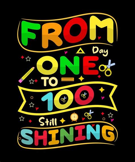 100 Tage Schule T Shirt Design Vektorillustration Premium Vektor
