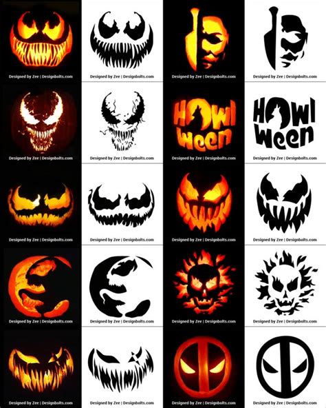 Free Printable Halloween Pumpkin Carving Stencils Patterns