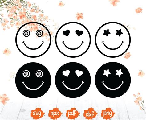 Smiley Face Svg Bundle Happy Face Svg Heart Smile Svg Happy Etsy