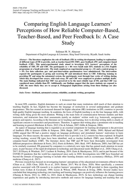 pdf comparing english language learners perceptions of how reliable computer based teacher