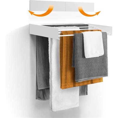 Étendoir À Linge Montage Mural Rétractable Pliable Pour L