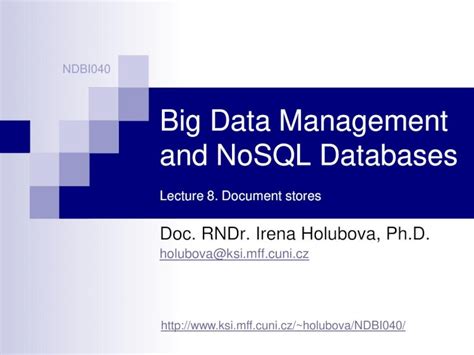 PDF Big Data Management And NoSQL Databases Their Schema Can Differ