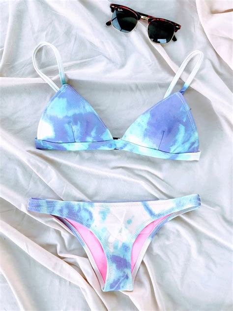 Triangle Tie Dye Bikini Etsy Bikinis Tie Dye Bikini Cute Bikinis