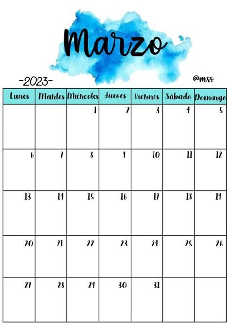 Espero Que Os Guste Este Calendario Mensual Que He Creado Para Empezar