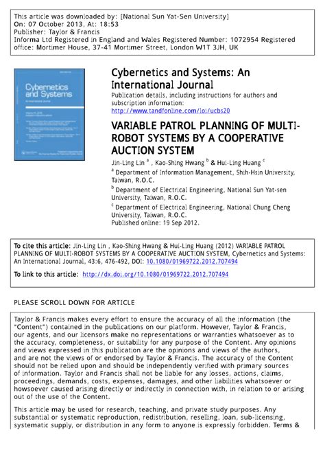 pdf dynamic patrol planning in a cooperative multi robot system