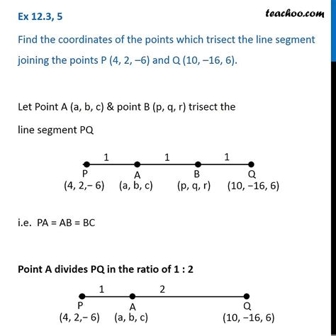 question 5 find coordinates of points which trisect line segment