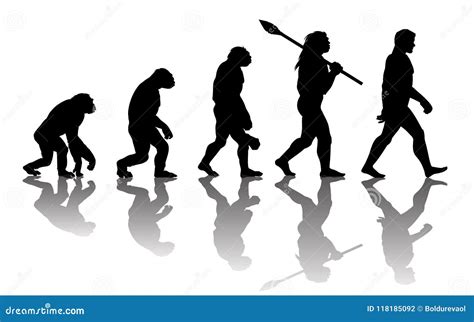 Teoria Dell Evoluzione Dell Uomo Illustrazione Vettoriale