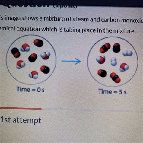 This Image Shows A Mixture Of Steam And Carbon Monoxide Reacting To